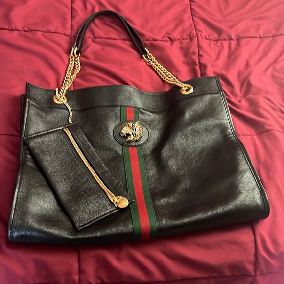 Gucci | Bags | Gucci Raja Leather Black Tote Used Like New In Excellent ...
